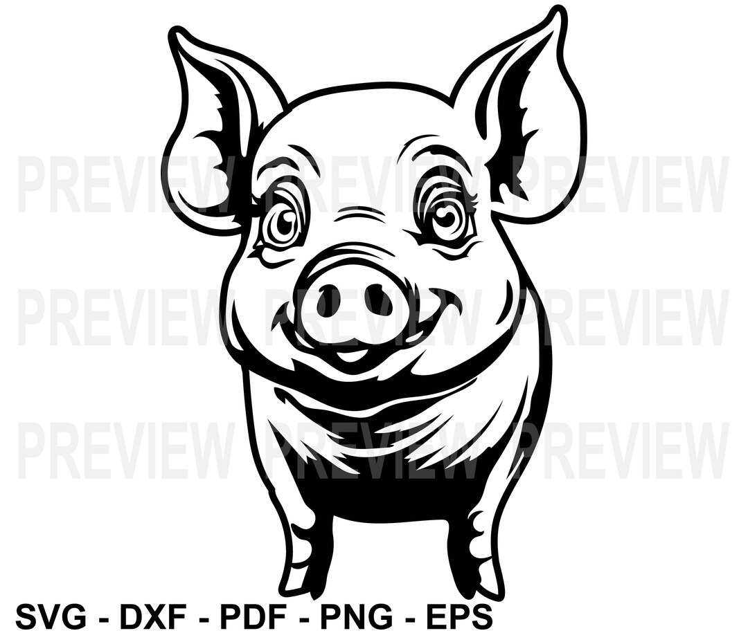 INSTANT Download. Cute Pig Svg, Dxf Cut Files and Clip Art. - Etsy