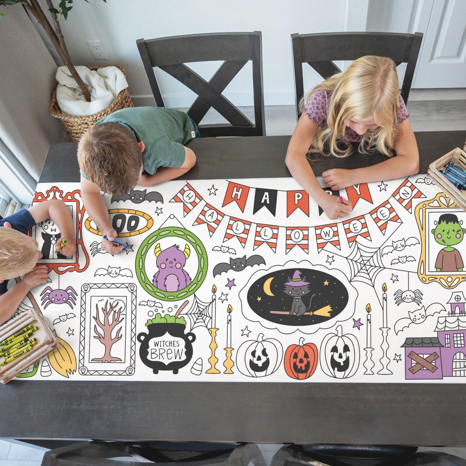 Gigantic Halloween Coloring Page: 72x24" Family Activity - Etsy