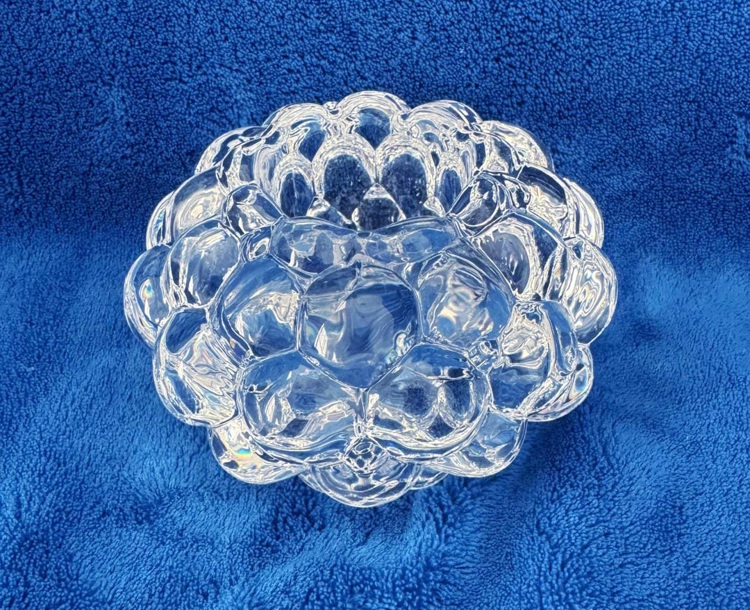 Vintage Orrefors Sweden Crystal Bubble Raspberry Votive Candle Holder ...