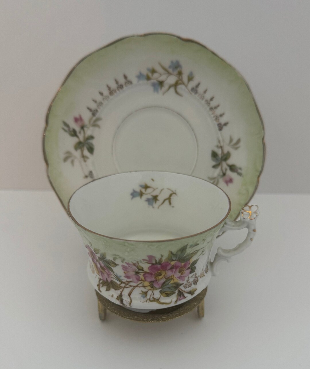 Carl Tielsch Wildrose Pattern Teacup & Saucer - Etsy