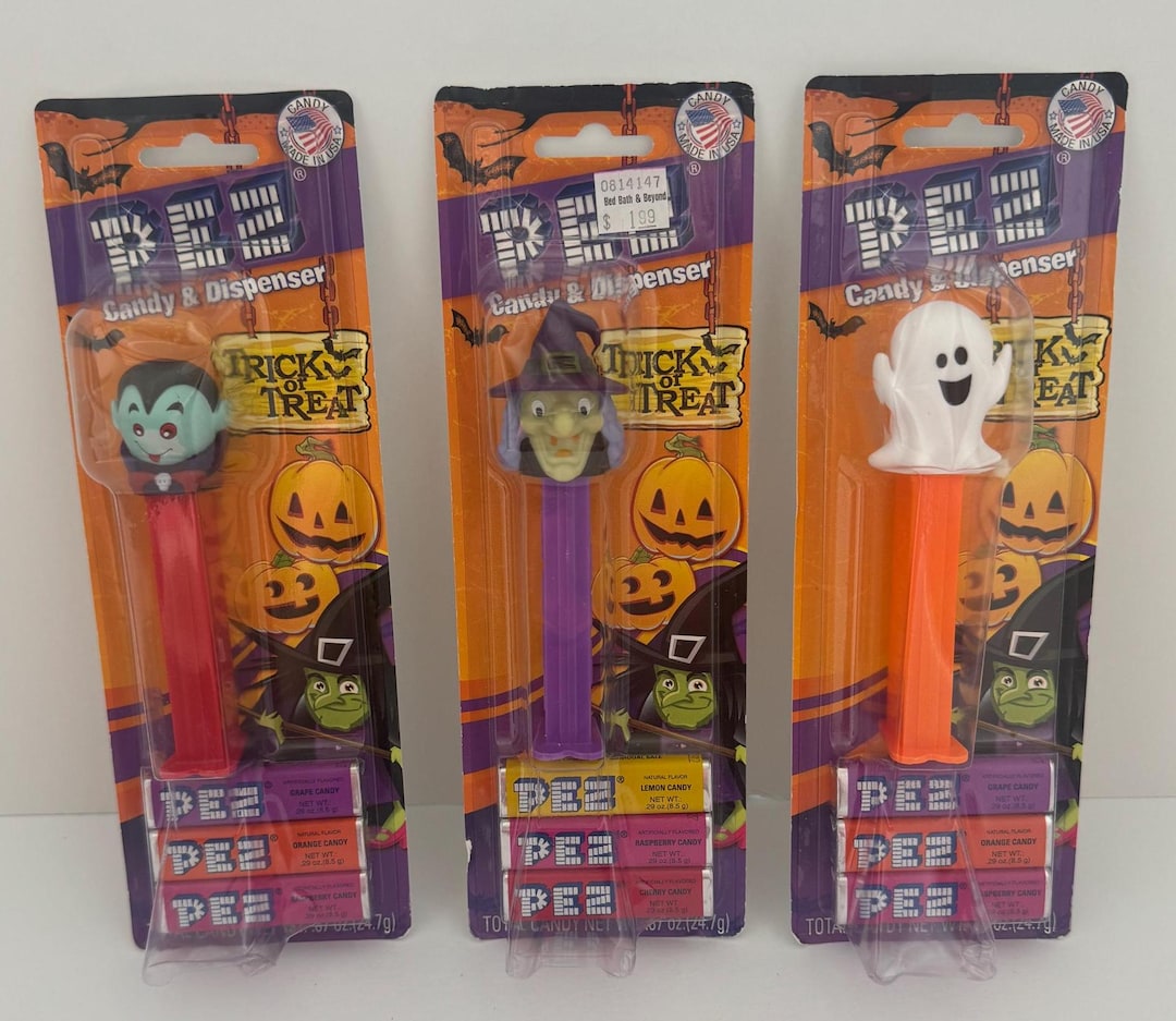 Vintage PEZ Trick or Treat Set: Witch, Dracula, Ghost Dispensers - Etsy