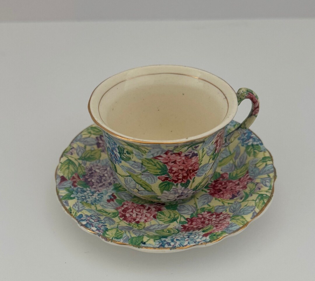 James Kent Chintz Hydrangea Demitasse Cup & Saucer - Etsy
