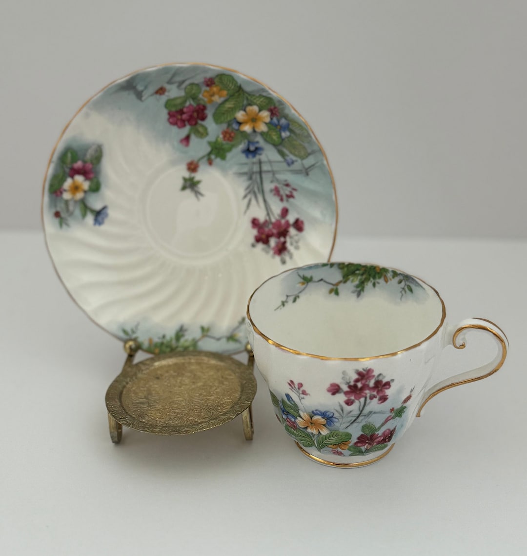 Aynsley Floral Pattern Tea Cup and Saucer Fine Bone China S289 - Etsy