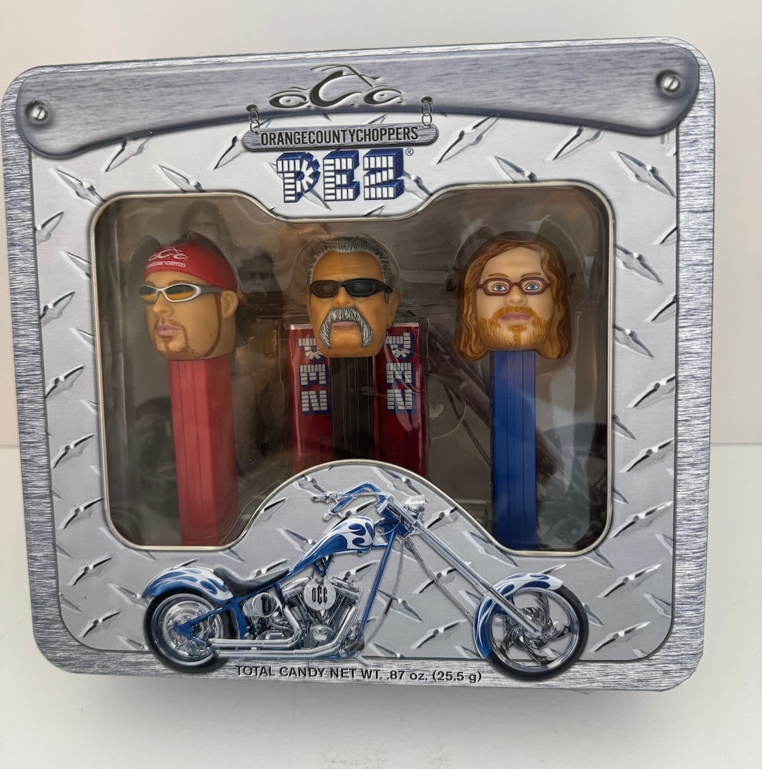 PEZ Orange County Choppers Metal Box With Three Collectible Dispensers ...