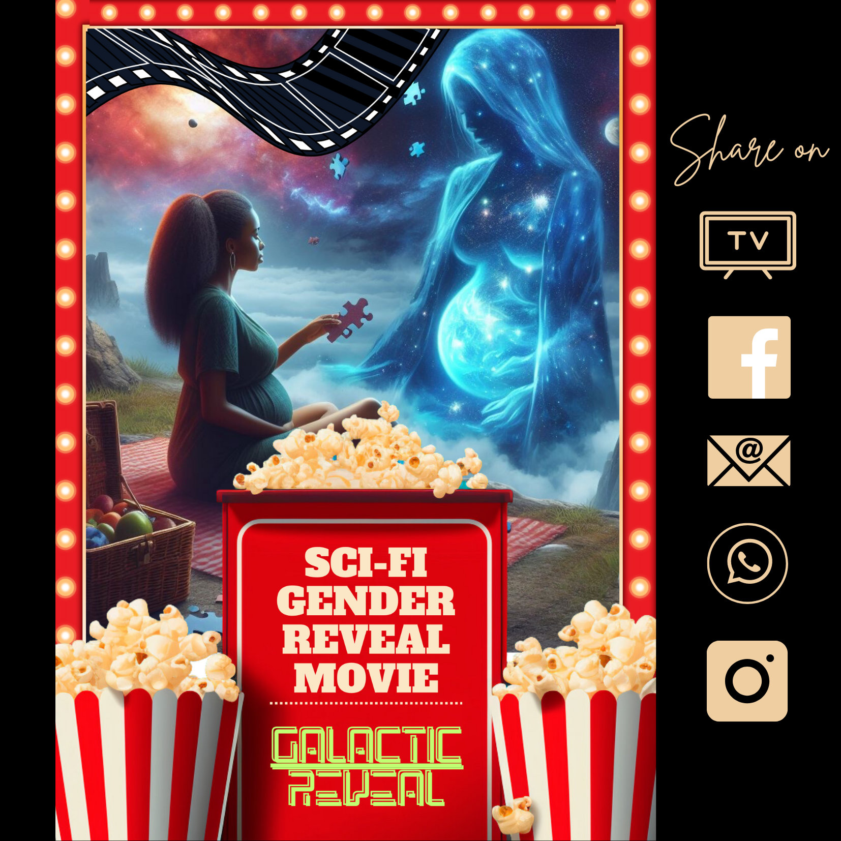 Gender Reveal Video Announcement Gender Reveal Movie Party Gender ...