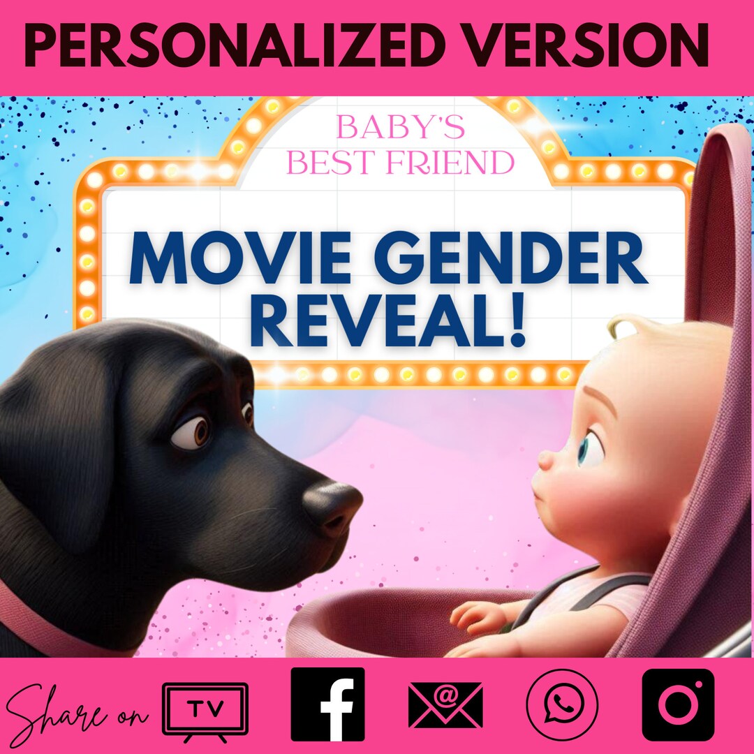 Personalized Pet Gender Reveal Video Announcement Dog Gender Reveal ...