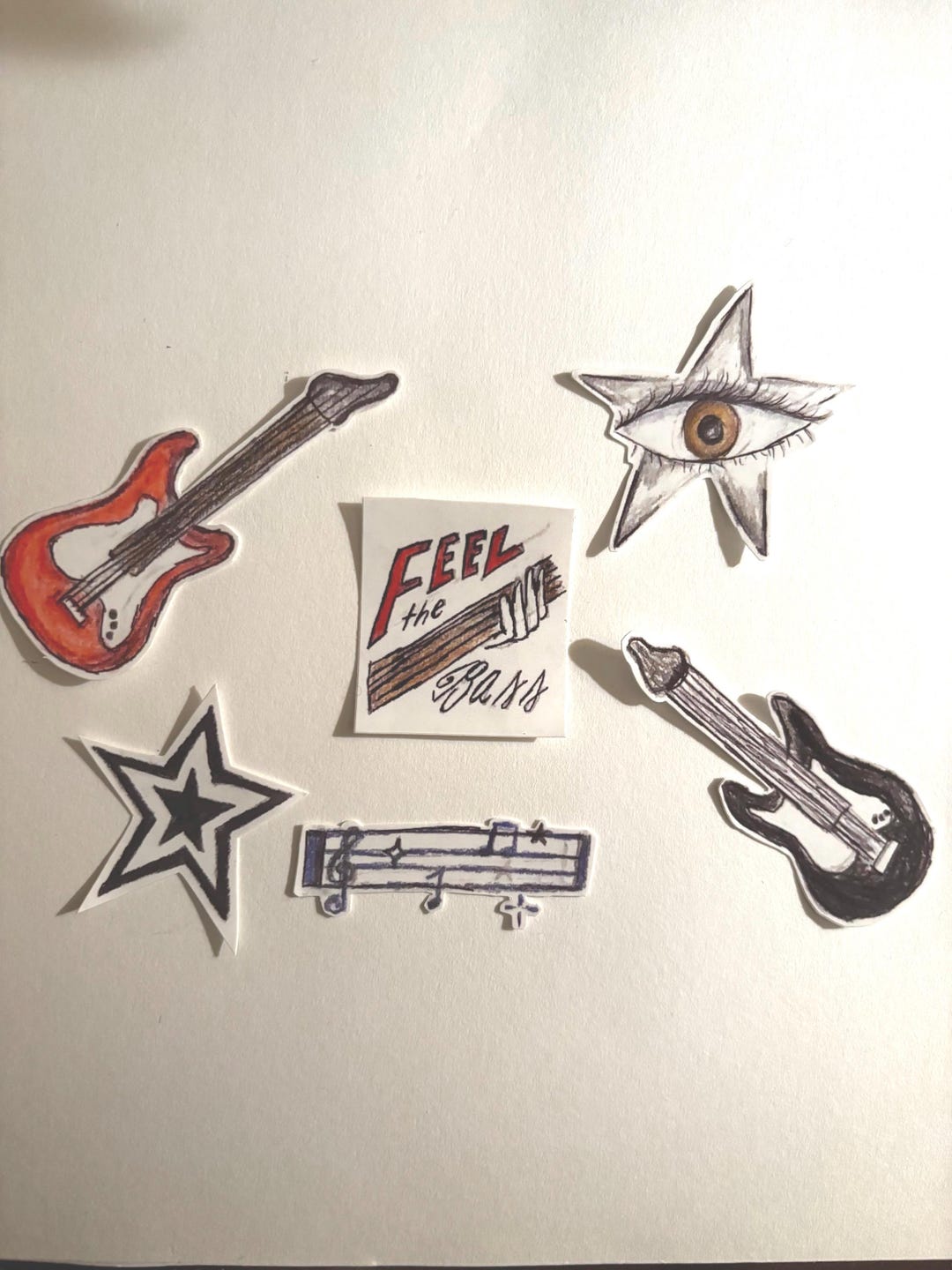 The Bass-ics | Indie Rock Band Sticker Set Grunge Downtown Girl ...