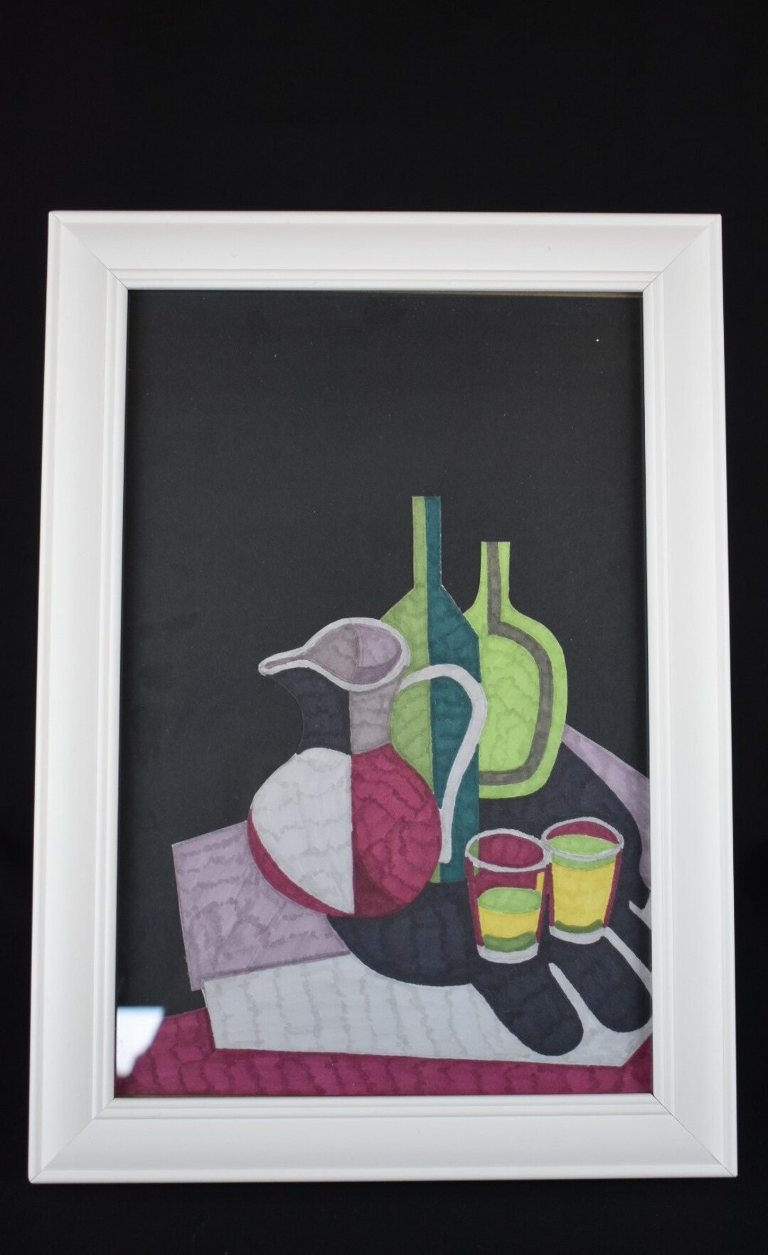 Unique: Handmade Cubism Painting wine Abstract Wall & Home Decoration ...