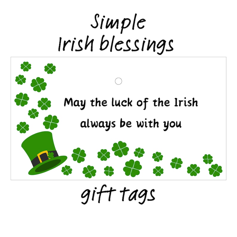 Irish Blessings Gift Tag, Gift Tag, Party Favour Gift Tag, Digital ...