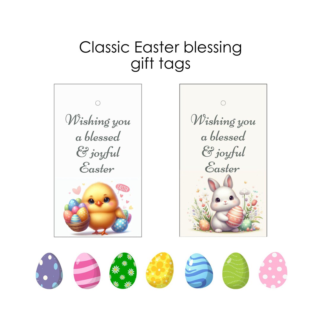 Easter Blessings Gift Tag, Party Favor Gift Tag, Hanging Tags ...