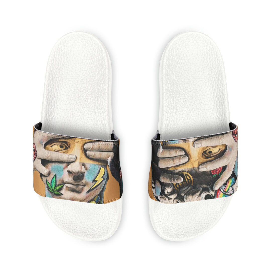 Realindi Men's PU Slide Sandals - Etsy