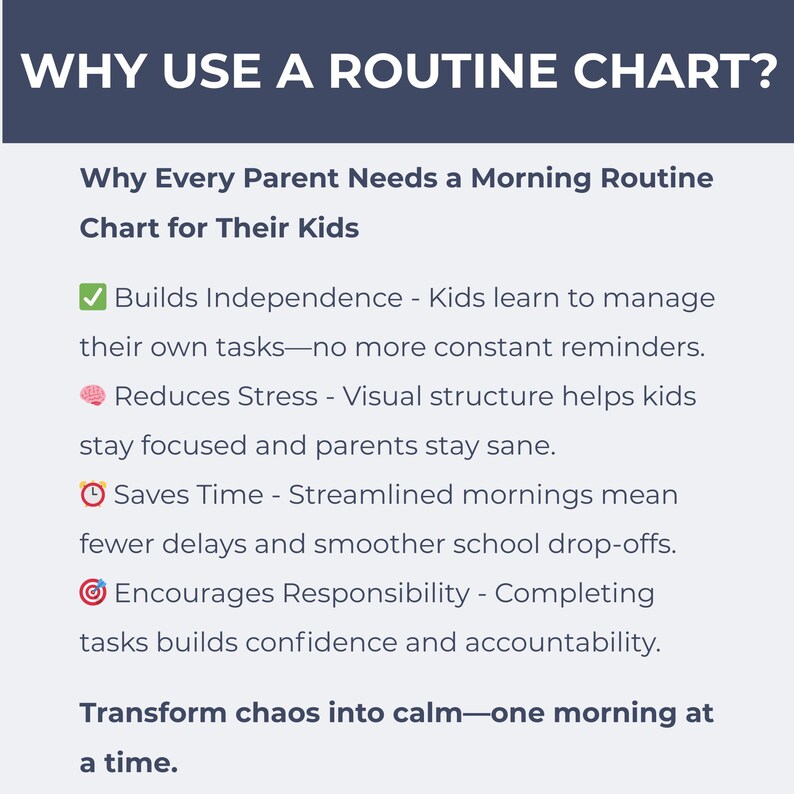 Editable Kids Morning Routine Chart: School Routine Checklist Blue ...