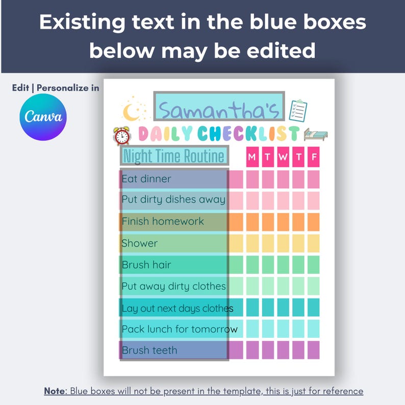 Editable Kids Daily Routine Chart: Morning and Night Checklist Bundle ...