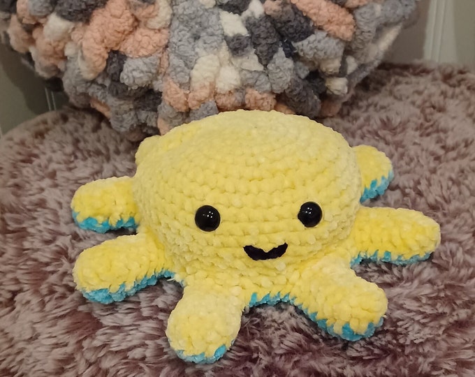 Crochet Reversible Octopus (happy/angry Face) - Etsy