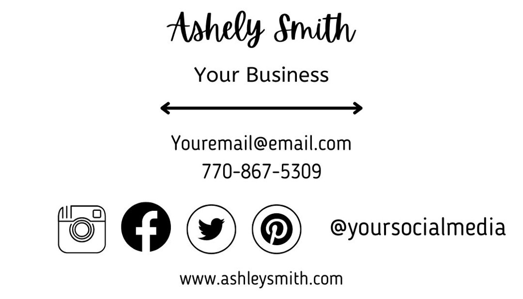 Basic Business Card Template - Etsy