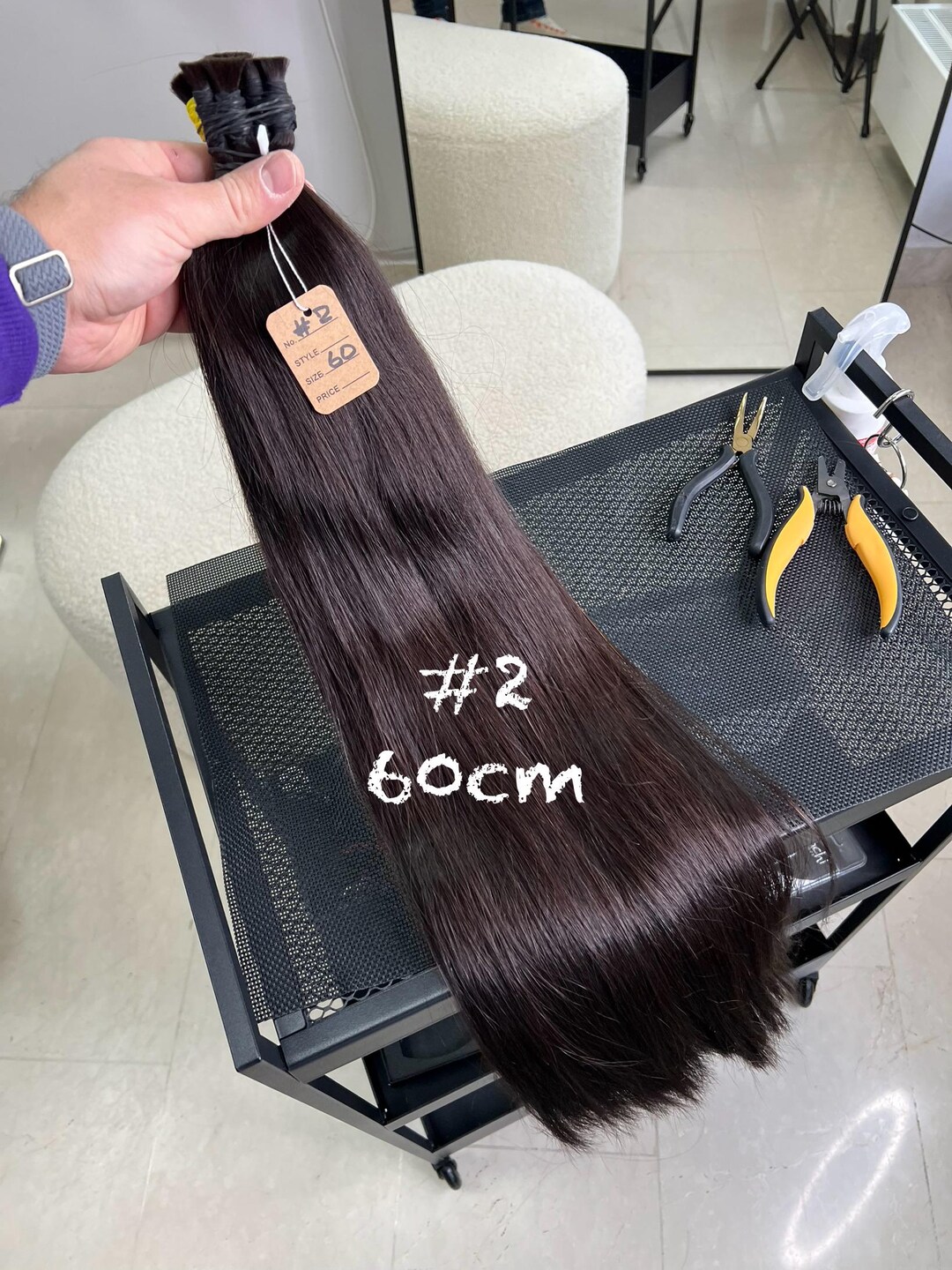 60cm 100gram Russian Natural Hair Cut Hair for Extensions Real Hair ...