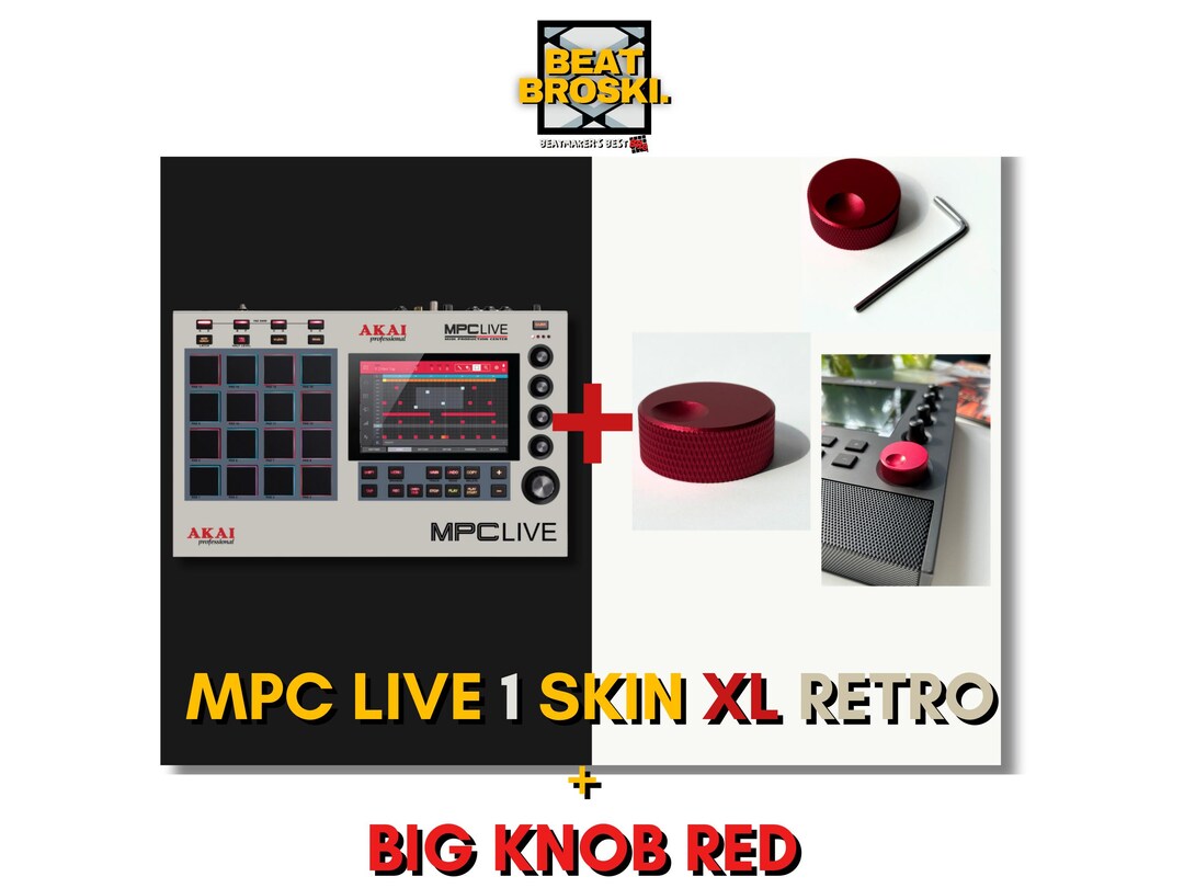 AKAI MPC LIVE Skin Retro Edition Classic 2000 X L Big Knob Red Big Data ...