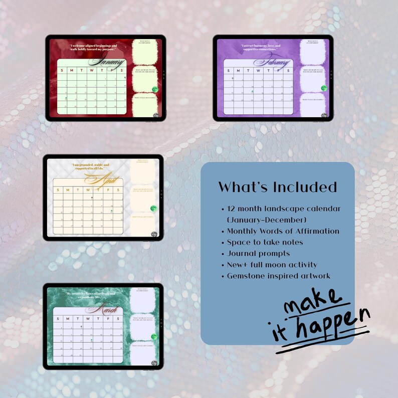 Vibrant Calendar Digital Manifest Planner - Etsy