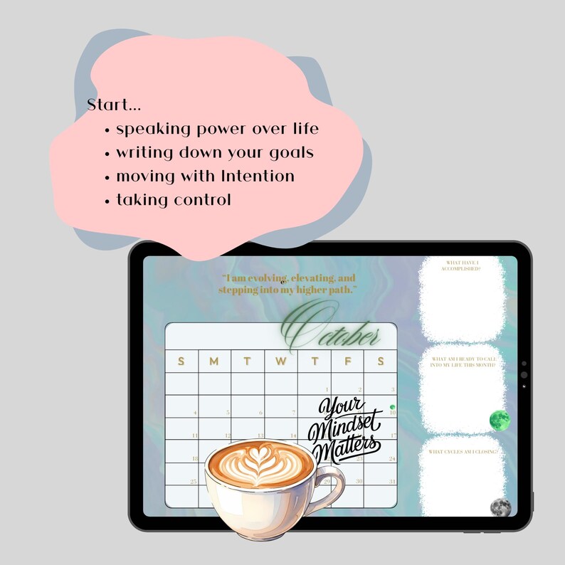 Vibrant Calendar Digital Manifest Planner - Etsy
