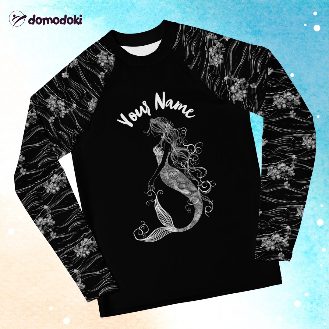 Custom Kids Mermaid BJJ Rash Guard, Personalized Jiu Jitsu MMA Top - No ...
