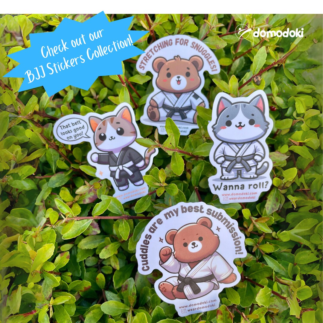 BJJ Stickers - Pack of 4 Jiu Jitsu 2.5" Vinyl - Perfect for Water ...