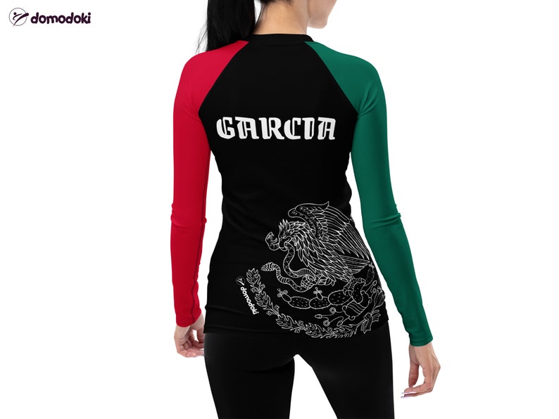 Custom Mexico Women's BJJ Rash Guard, Personalize Jiu Jitsu Rash Guard ...