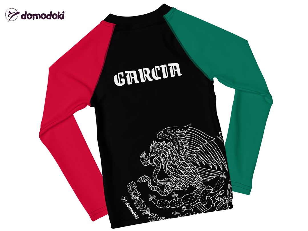 Custom Mexico Kid BJJ Rash Guard, Personalize Jiu Jitsu Rash Guard, MMA ...