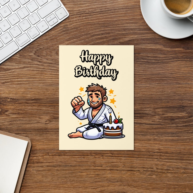 Funny Birthday Card, Jiu Jitsu Greeting, MMA Card, Gift for Him, BJJ ...
