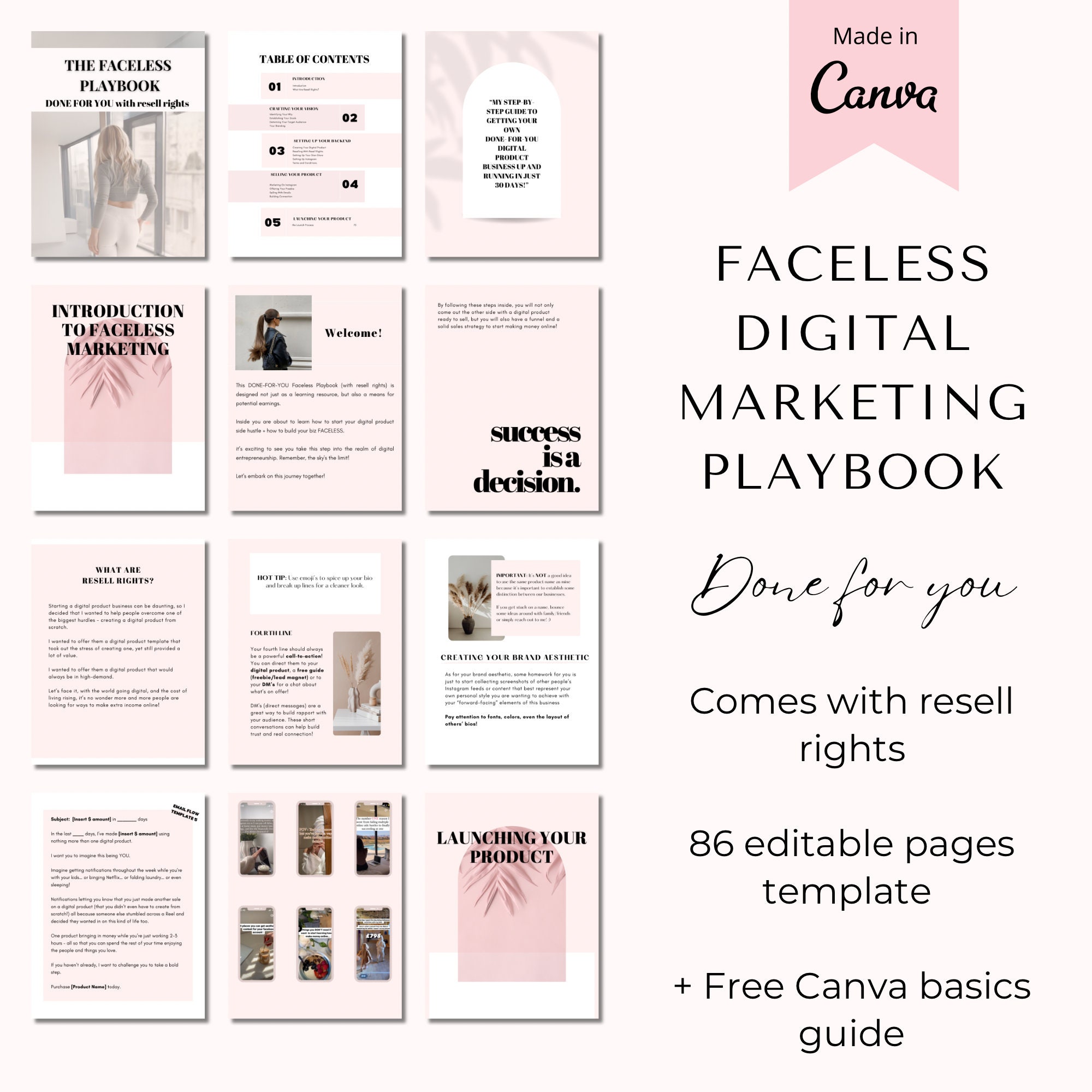 Faceless Digital Marketing Playbook Digital Product Playbook How to ...