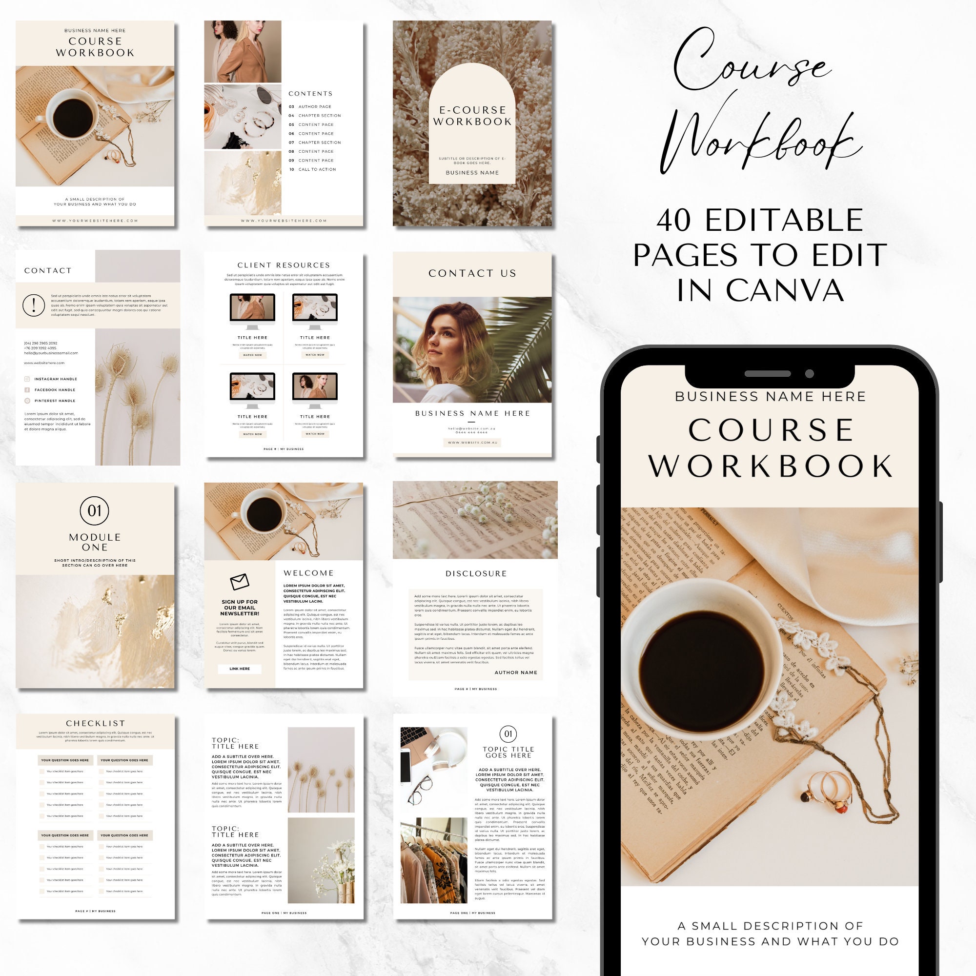 Course Templates for Businesses Course Creator Course Canva Template ...