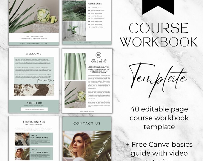 Editable Workbook Template for Canva Course Workbook Ebook Template ...