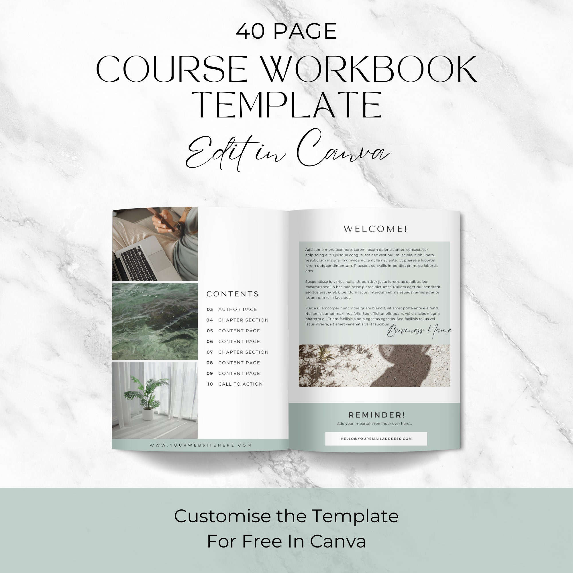 Editable Workbook Template, Canva Online Course Workbook, Ebook ...