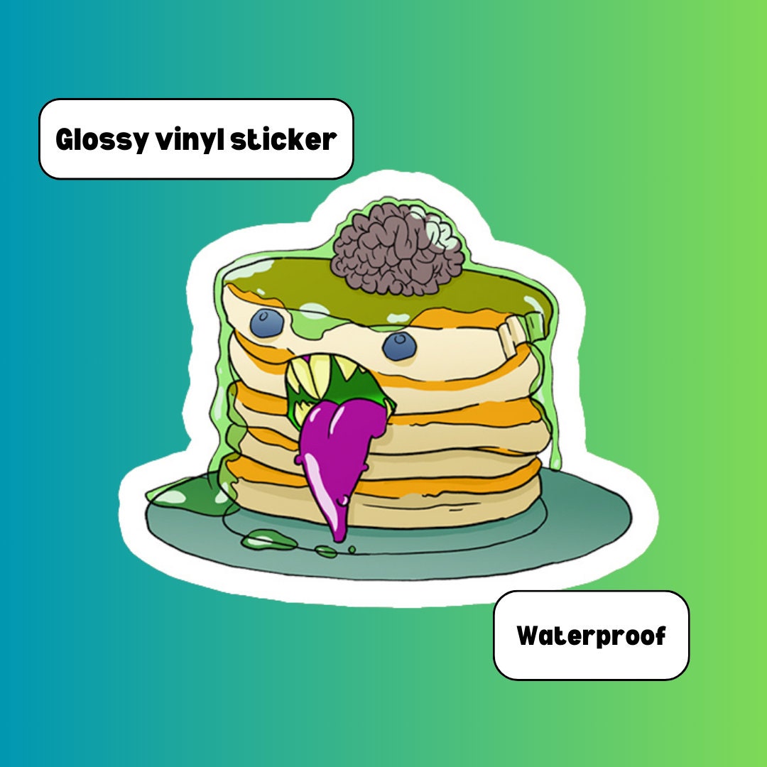 Pancake Monster Die-cut Vinyl Halloween Scrapbook Sticker | Fun ...