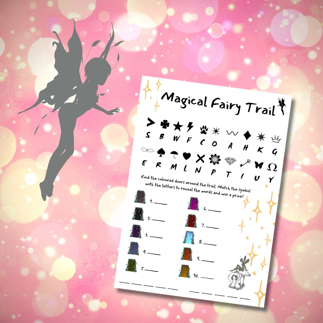 Magical Fairy Trail Scavenger Hunt Printable Trail Sheets With Fairy ...