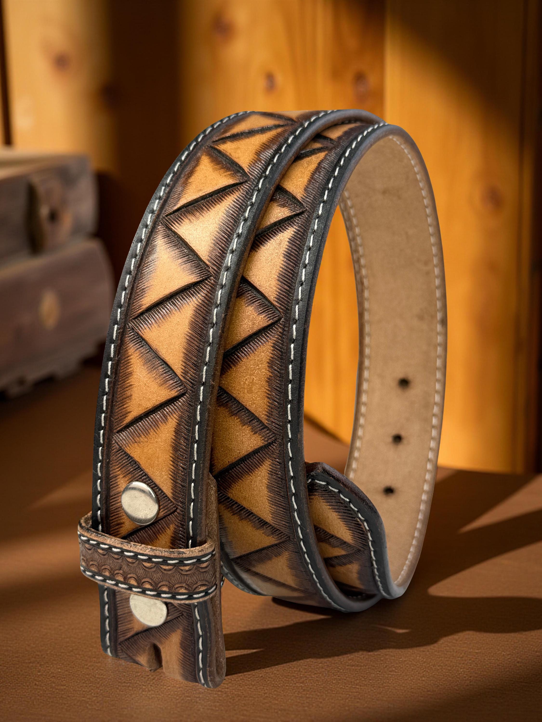 Western Leather Belt Personalized Leather Belts Handmade Tooled Leather ...