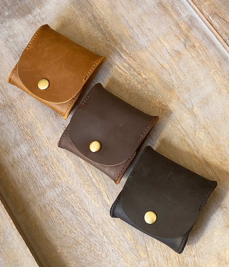 Coin Organizer, Personalized Leather Coin Pouch, Full Grain Mini Wallet ...