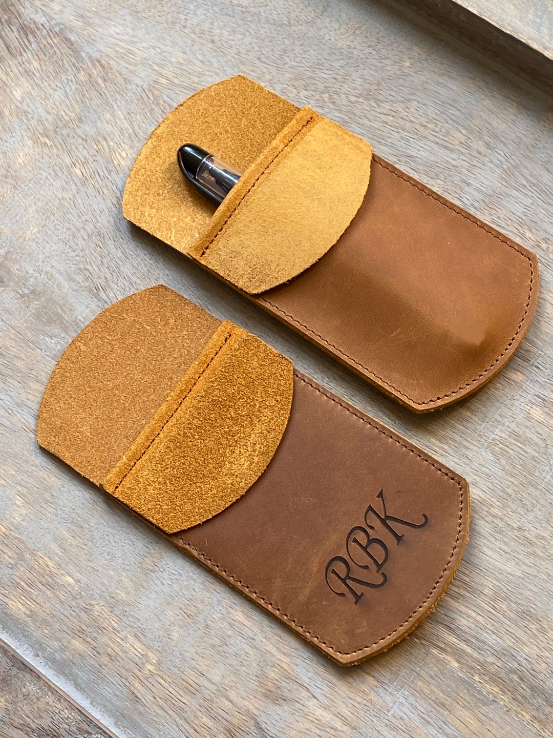 Handmade Personalized LEATHER PEN CASE, Leather Pencil Case, Fountain ...
