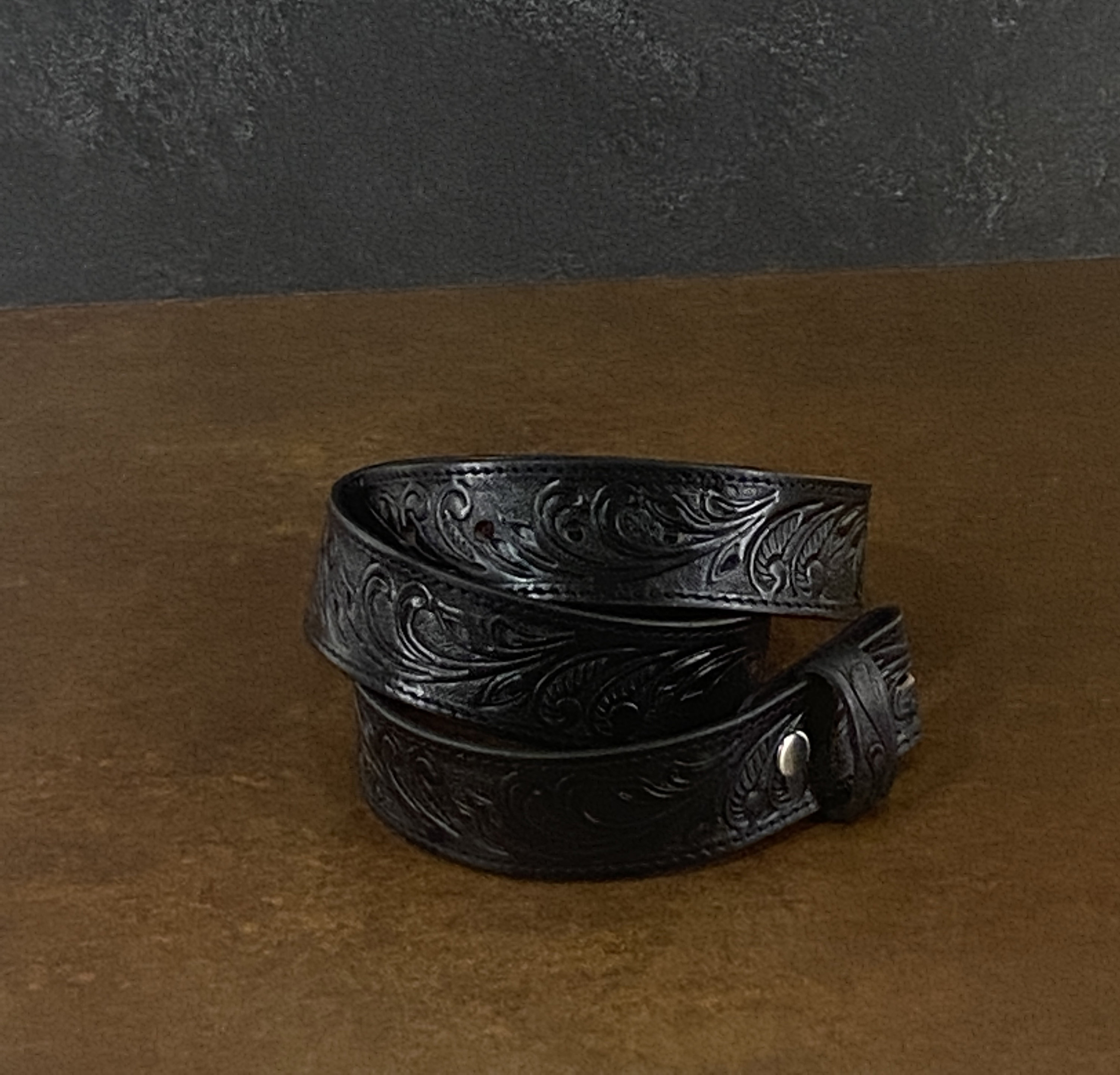 Tooled Western Floral Engraved Leather Belt 100% Genuine Full Grain ...