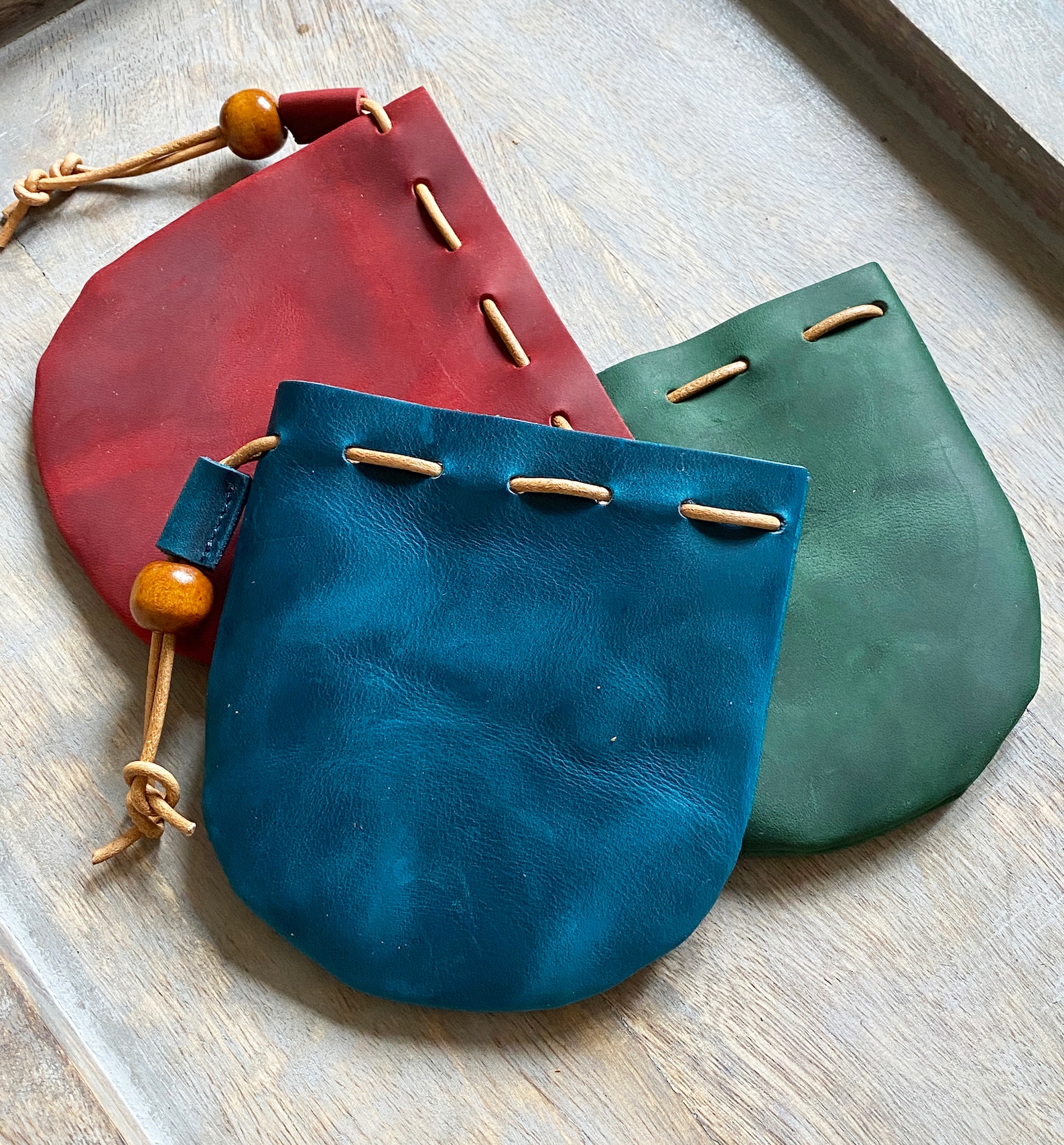 Leather Pouch, Leather Bag, Leather Drawstring Bags , Coin Pouch ...