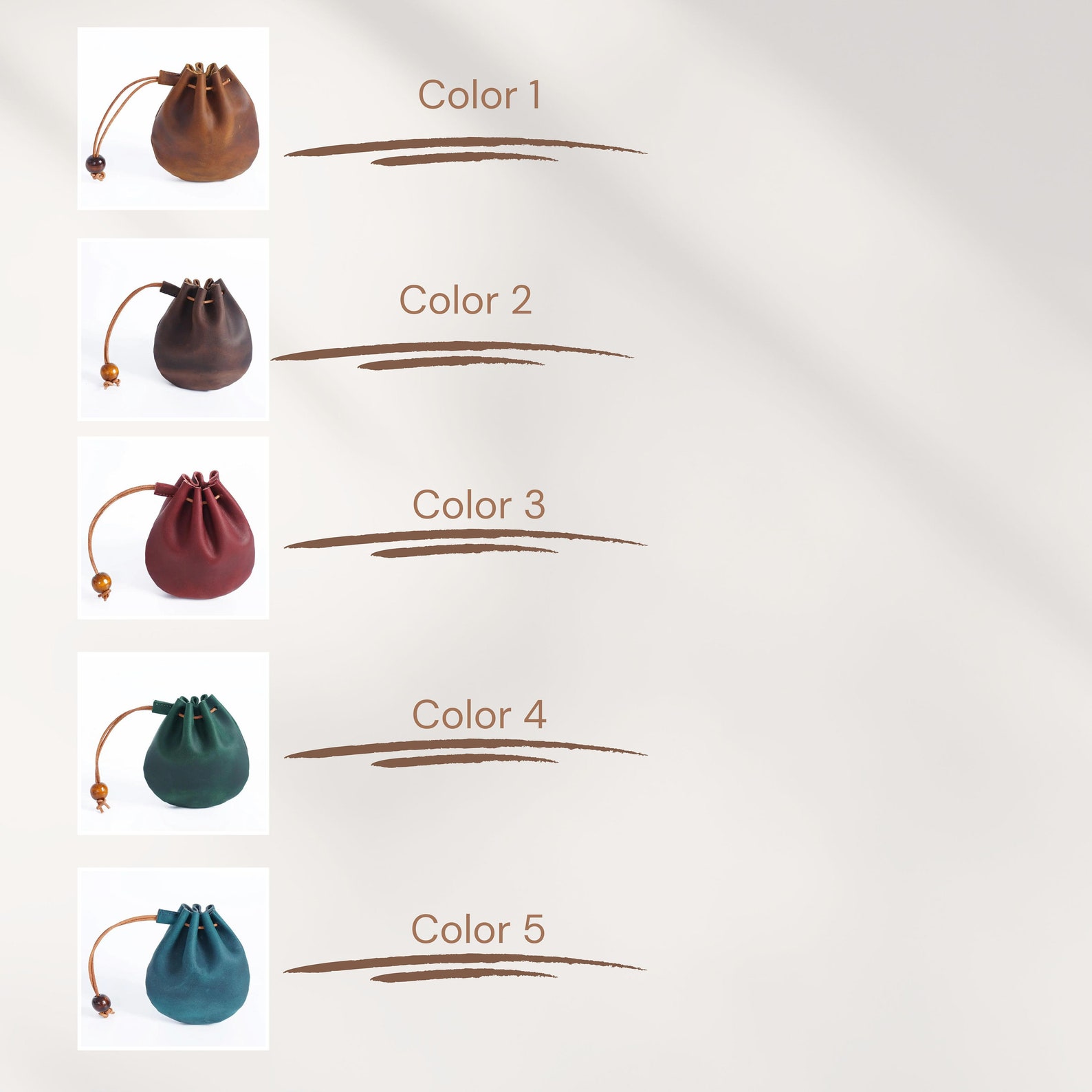Handcrafted Genuine Leather Dice Pouch With Adjustable Strap ...