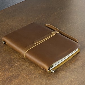 Personalized Refillable Leather Notebook, Leather Journal, Daily ...