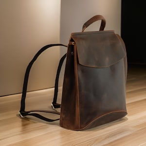 Leather Backpack Purse for Women, Leather Bag Purse, Handmade Top ...