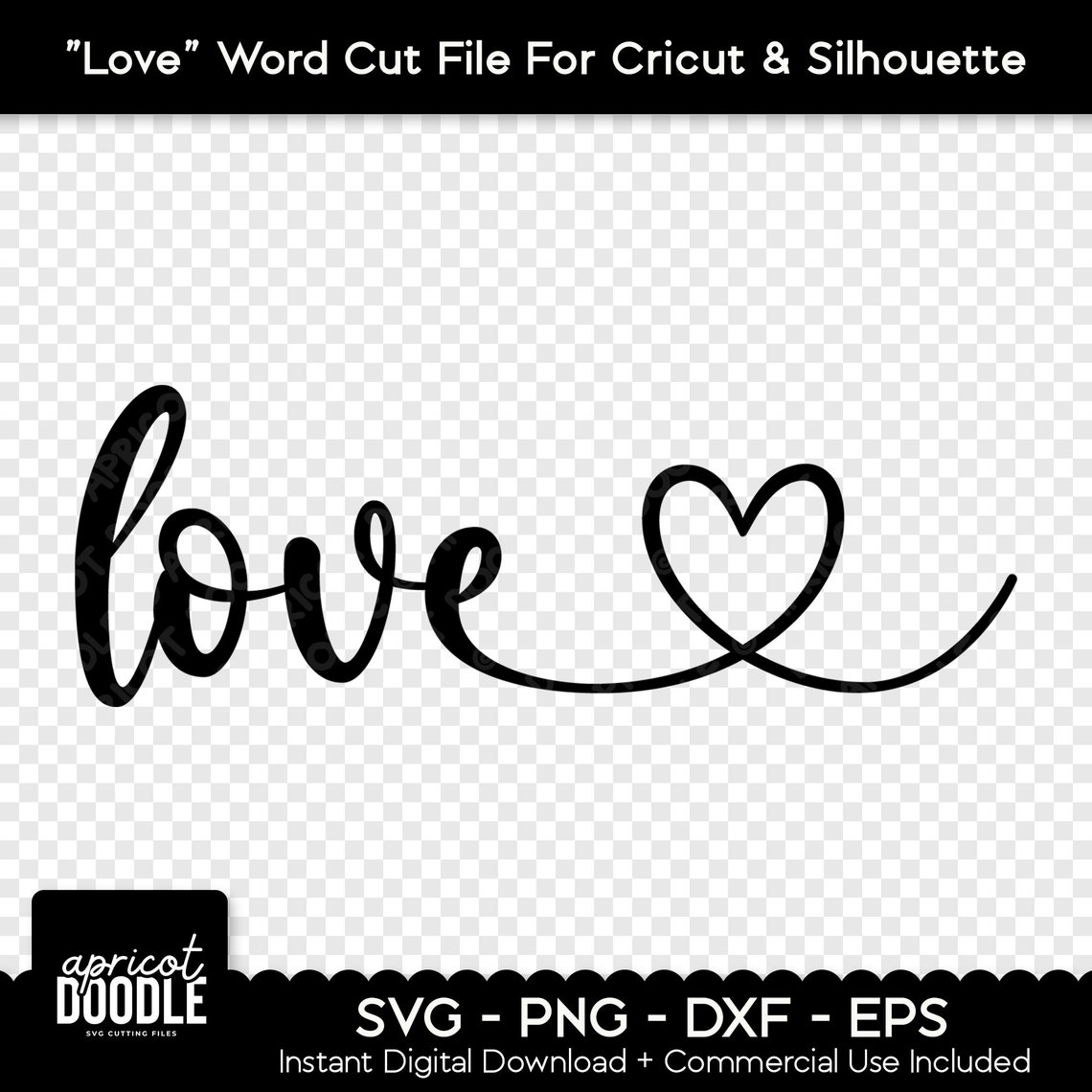 Love SVG Cut File, Cute Word Vector Clipart, Valentines Day, Craft ...