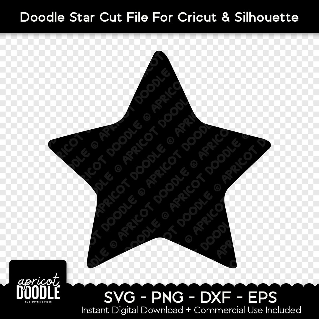 Star SVG Cut File, Doodle Star Vector Clipart, Simple Silhouette, Star ...