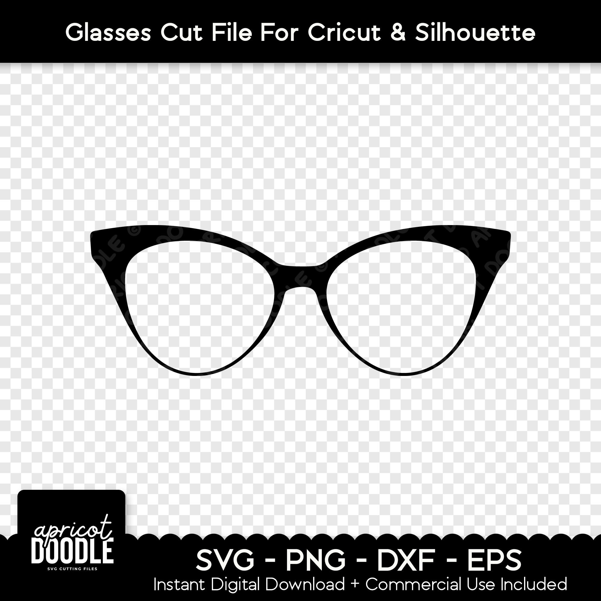 Glasses SVG Cut File, Cute Eyewear Vector Clipart, Glasses Frame ...