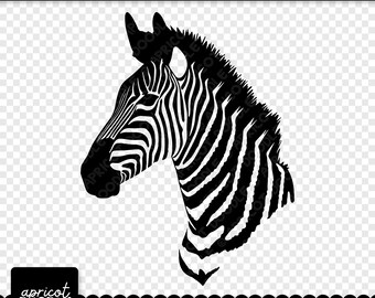 Zebra Face SVG Cut File, Zebra Vector Clipart, Zebra Silhouette, Zebra ...