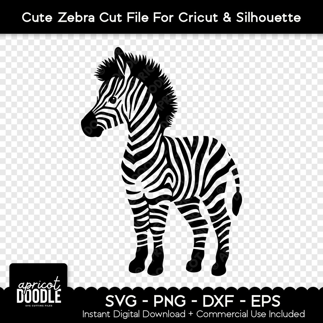 Zebra Face SVG Cut File, Zebra Vector Clipart, Zebra Silhouette, Zebra ...