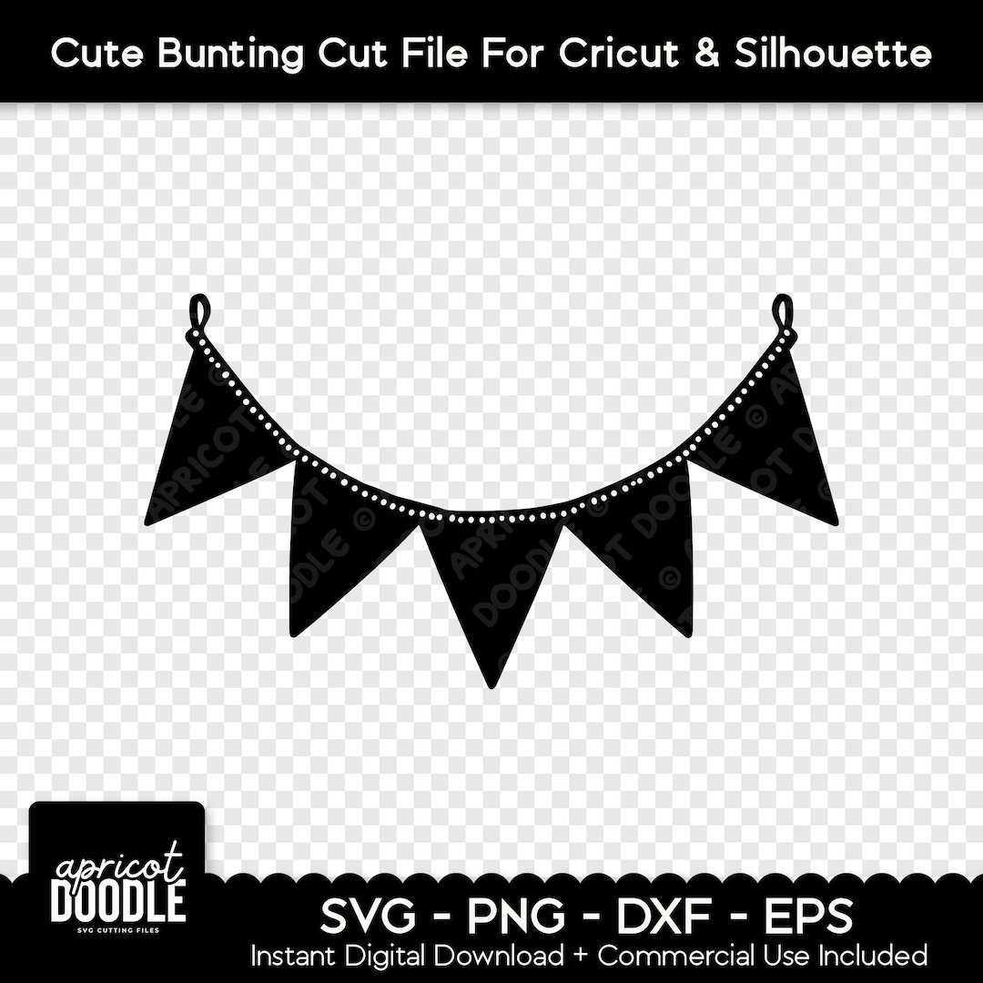 Party Bunting SVG Cut File, Banner Vector Clipart, Cute Celebration ...