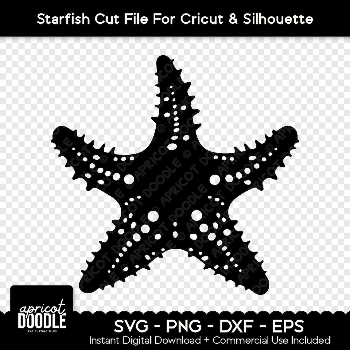 Starfish SVG Cut File, Starfish Vector Clipart, Summer Silhouette ...