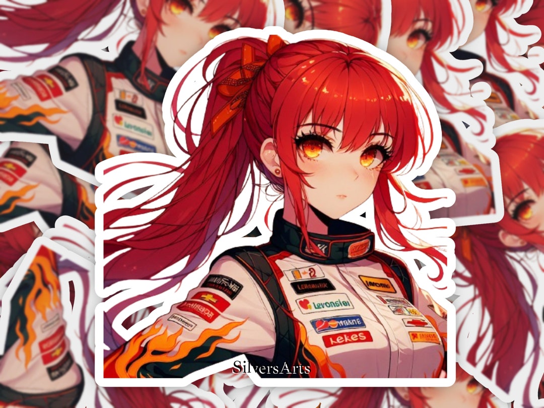Racing Anime Waifu Sticker NASCAR Inspired Anime Girl Racing Aesthetic ...